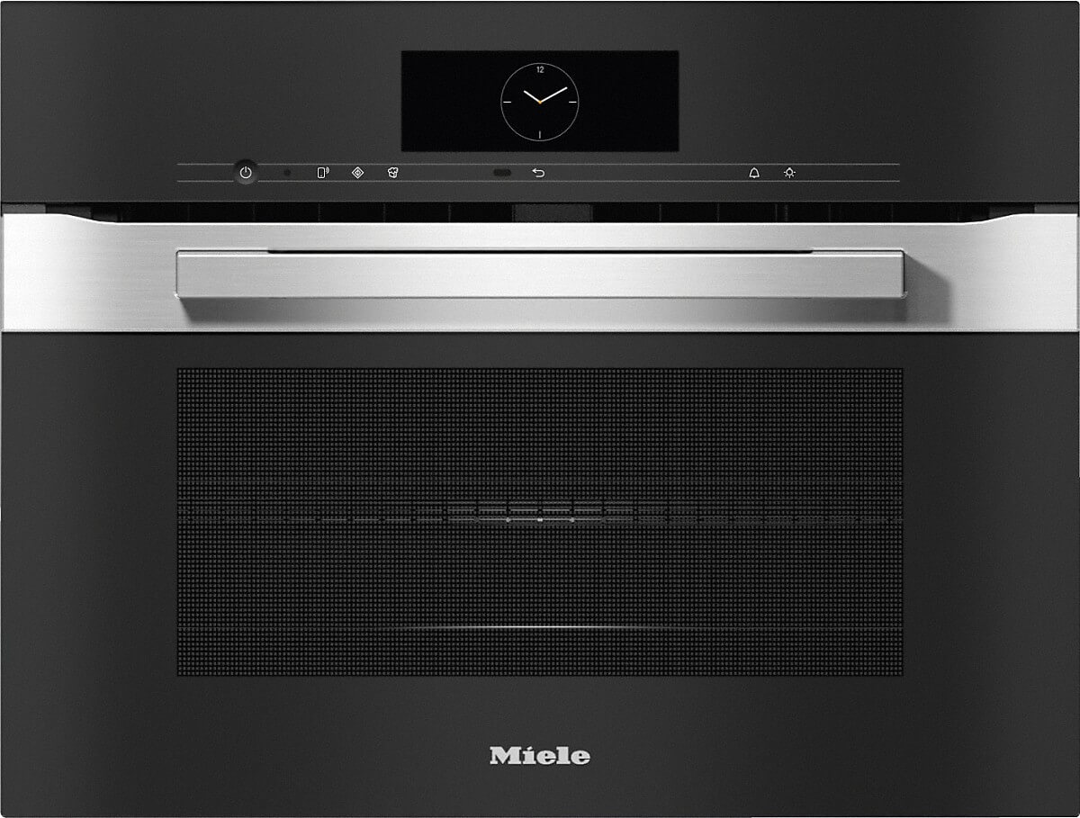 Miele H7840BM Clean steel Built-in Combi Oven with Microwave, 43L ...