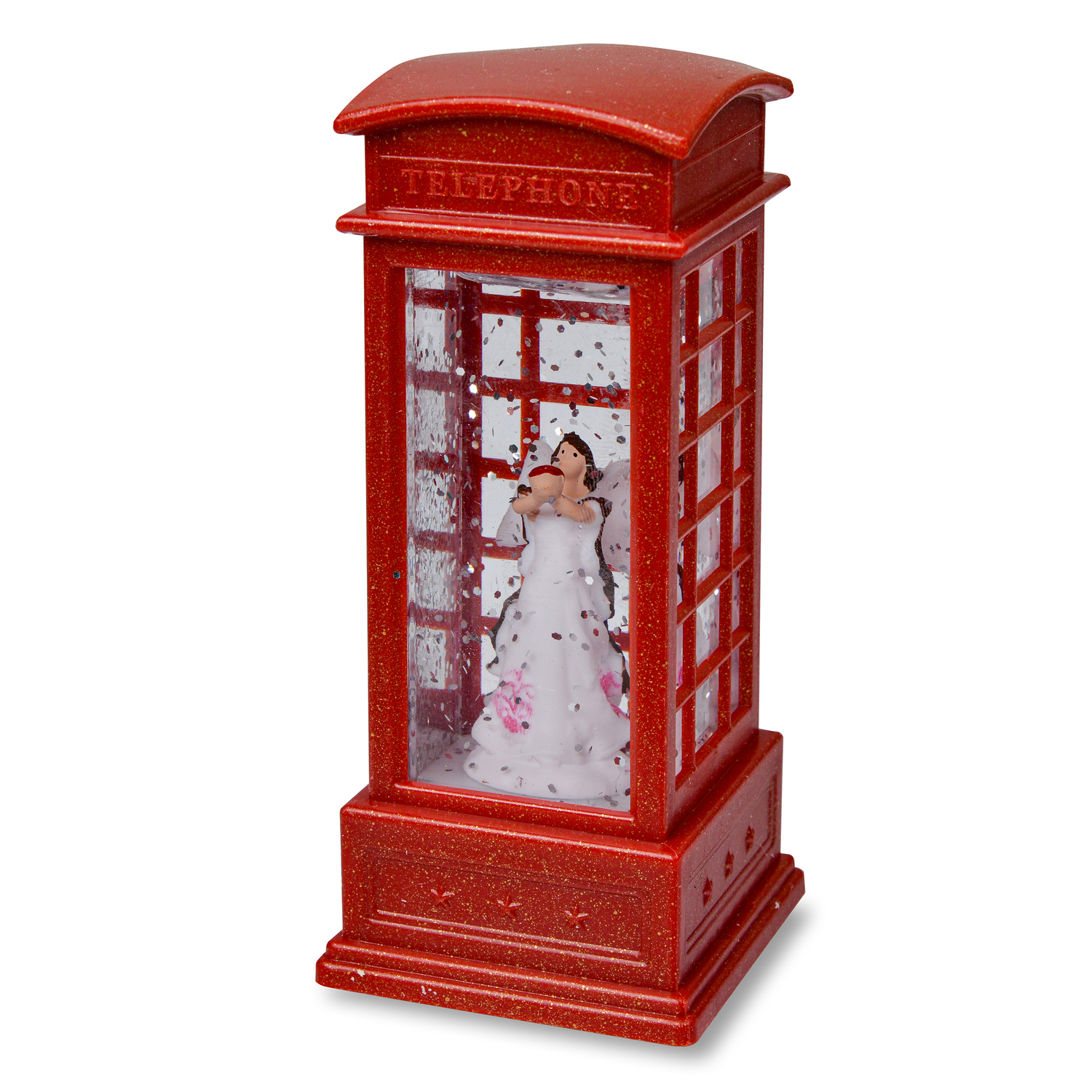 Xmas Phone Booth Snow Globe with Light - LEPUS Gift Shops